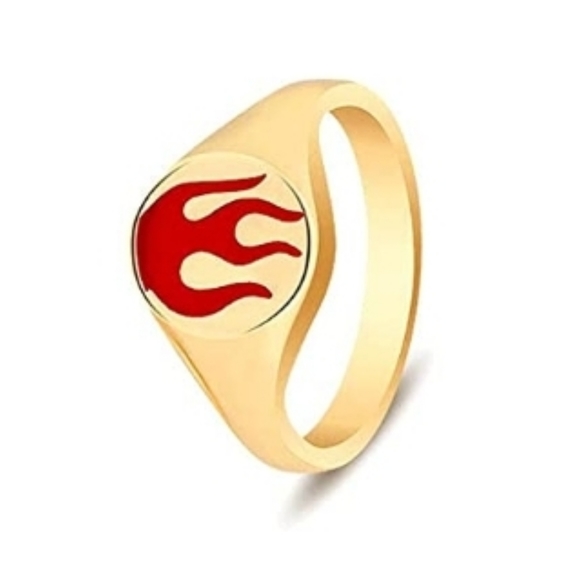 None | Jewelry | Y2k Fire Flames Ring Red Gold Colored Y2k Style Ring ...